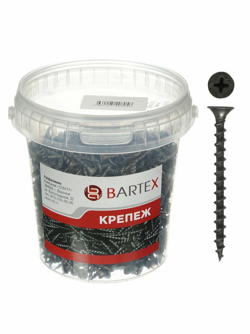 Саморез по дереву и гипсокартону Bartex 3.5х51 мм, 500 шт, черный, в банке