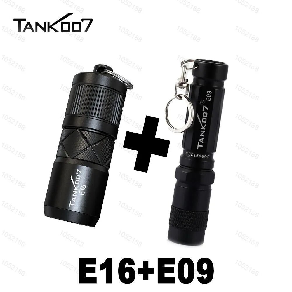 Фонарь ручной TANK007 E16+E09 с магнитом, 130 люмен, компактный фонарик, черный