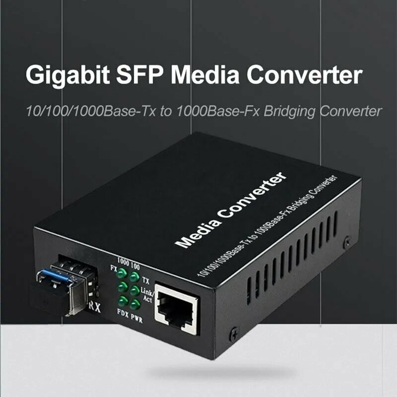 (I C Q X) SFP Fiber To RJ45 Media Converter Transceiver 10/100/1000M Ethernet Transceiver, Совместимый С