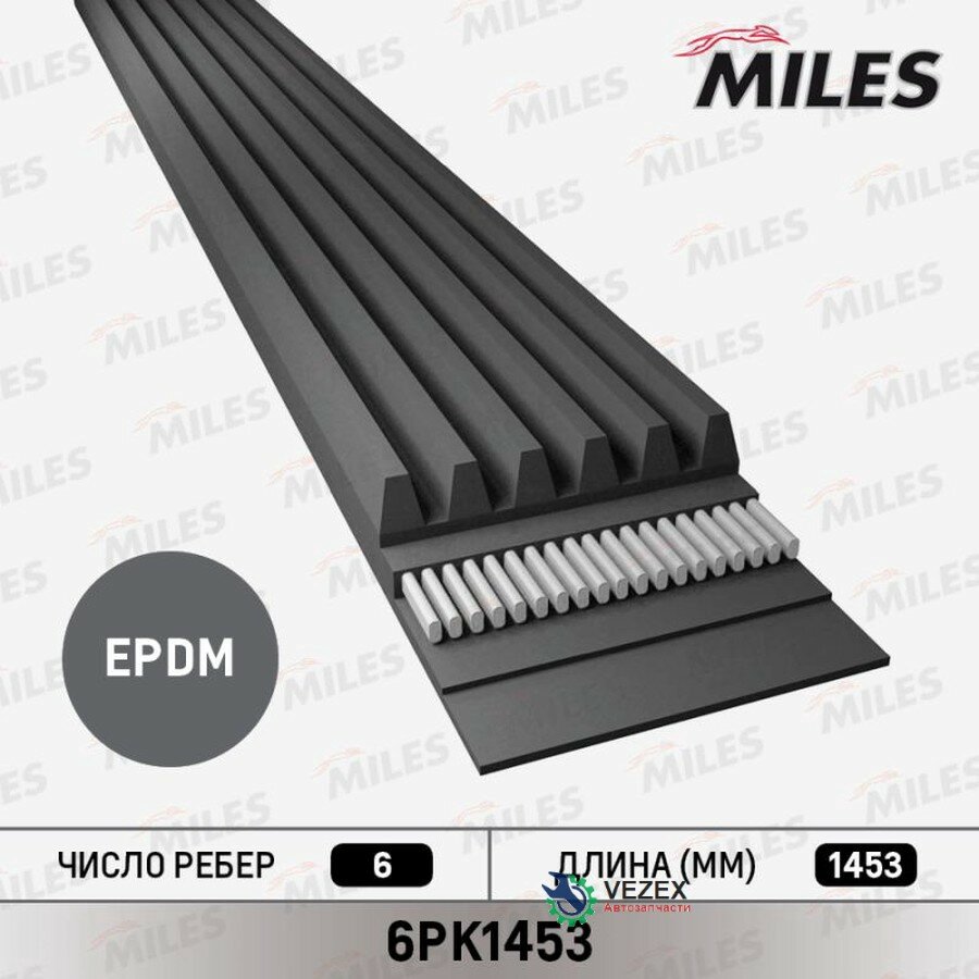 MILES 6PK1453 Ремень поликлиновой