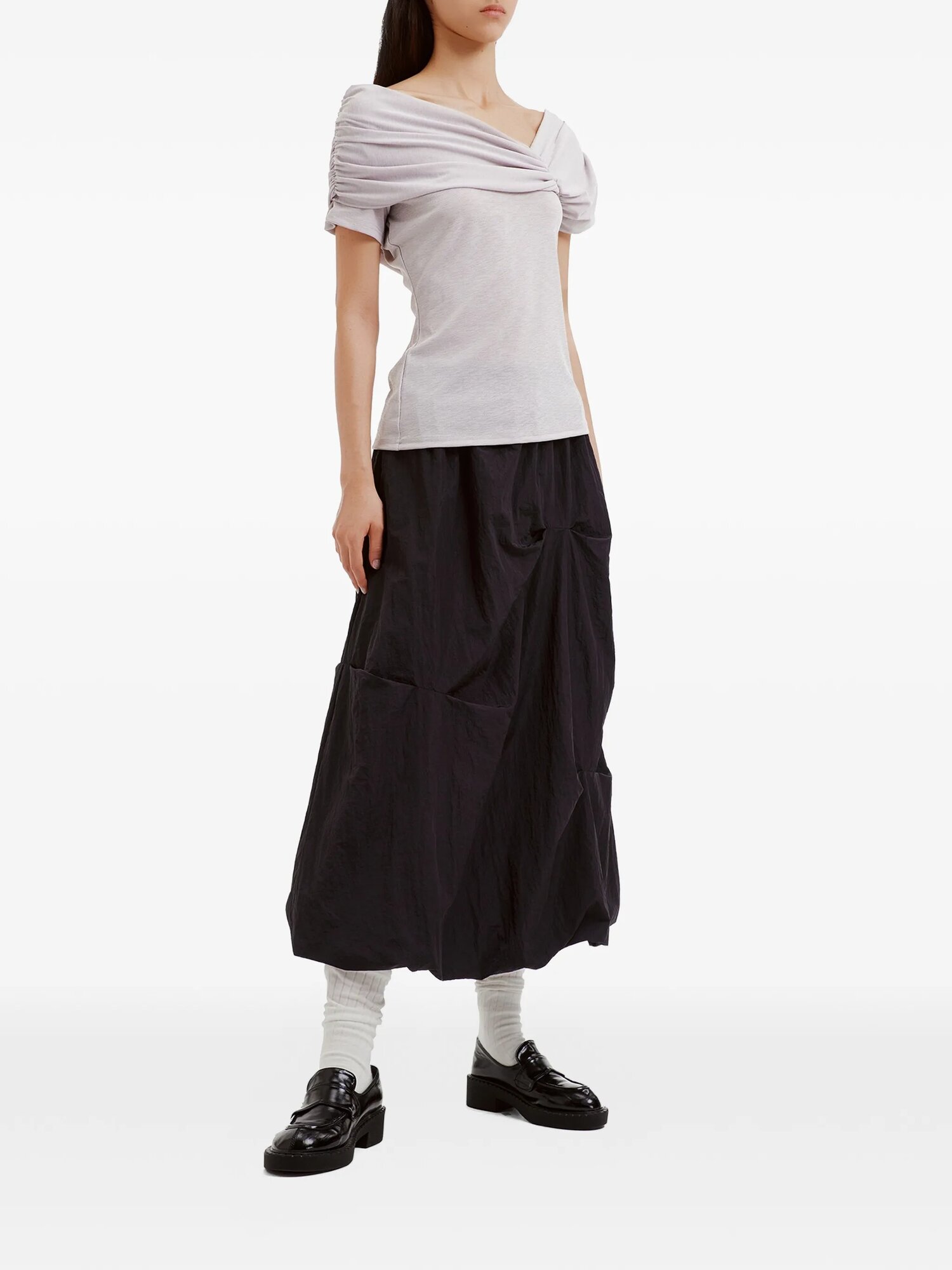 Блуза B+ab Ruched off-shoulder blouse, размер 40 — фото 1