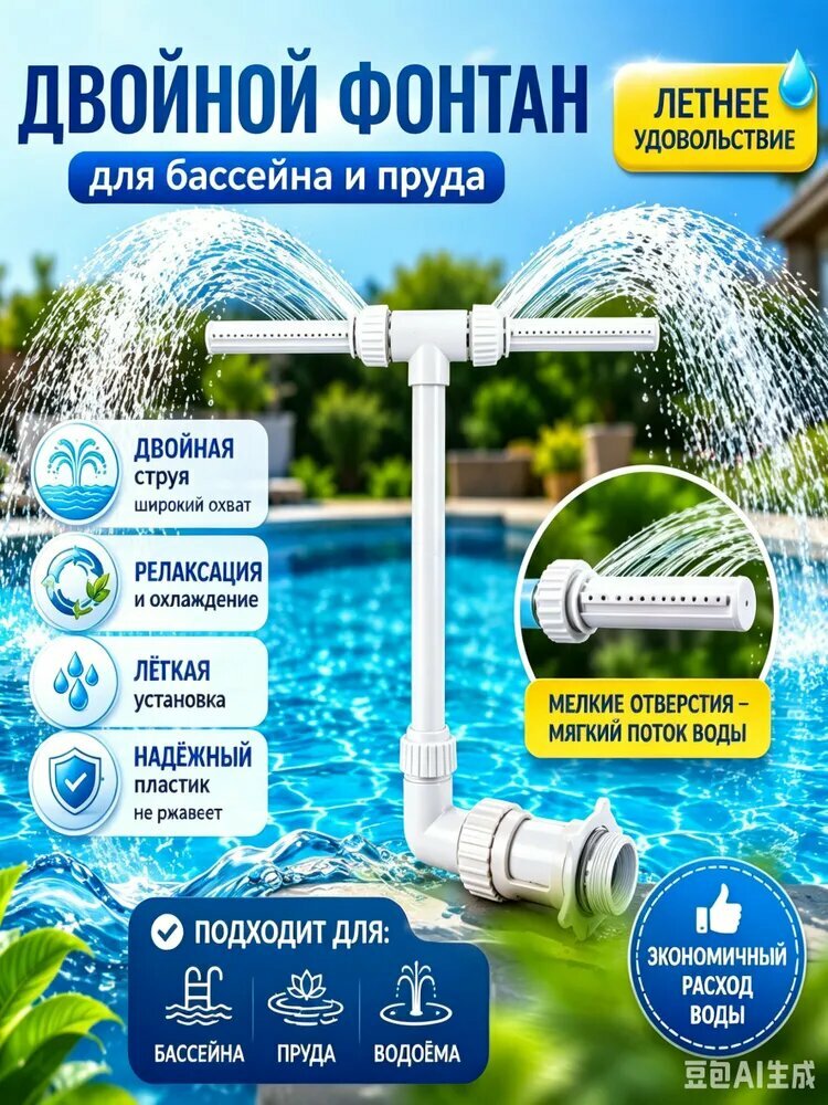 Фонтан для бассейна -двойной фонтан с водой