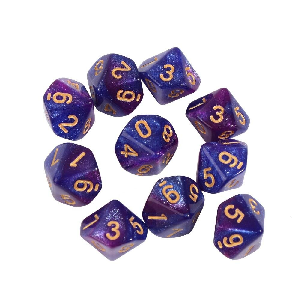 Многогранные кубики D10, 10 шт, 2