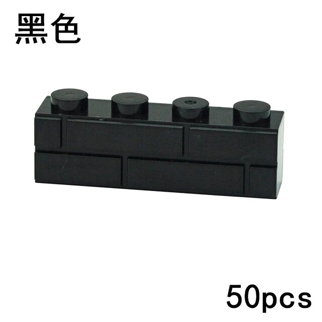 Конструктор Ледуо пластиковые блоки 1x2 1x3 1x4 Black-1x4