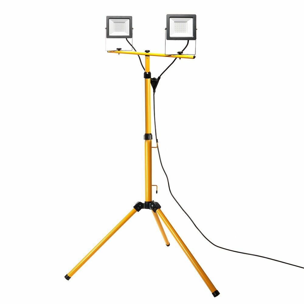 Прожектор светодиодный на штативе , 2*50W 6400К 230V черный IP65 , LL-503 Feron 29568