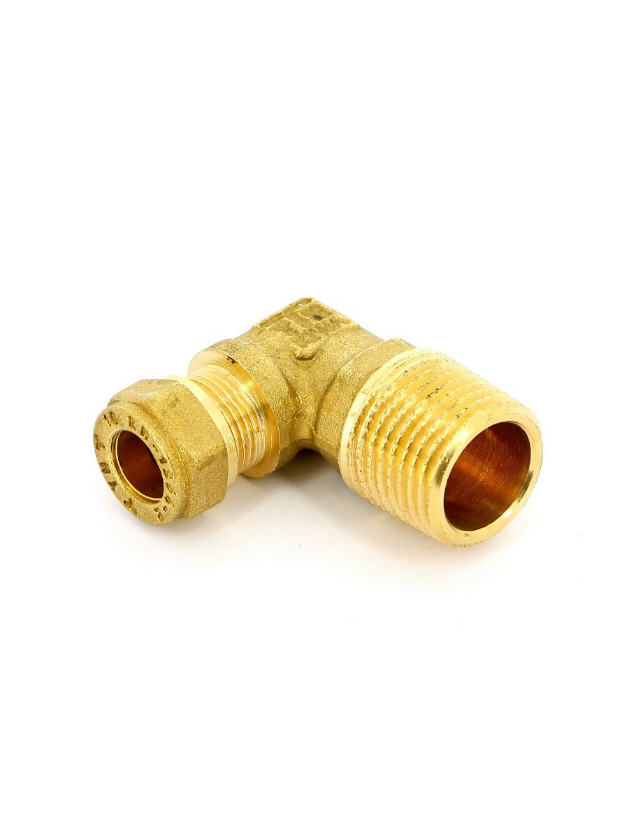 Уголок для медной трубы, 10х1/2"Н обжим, латунь