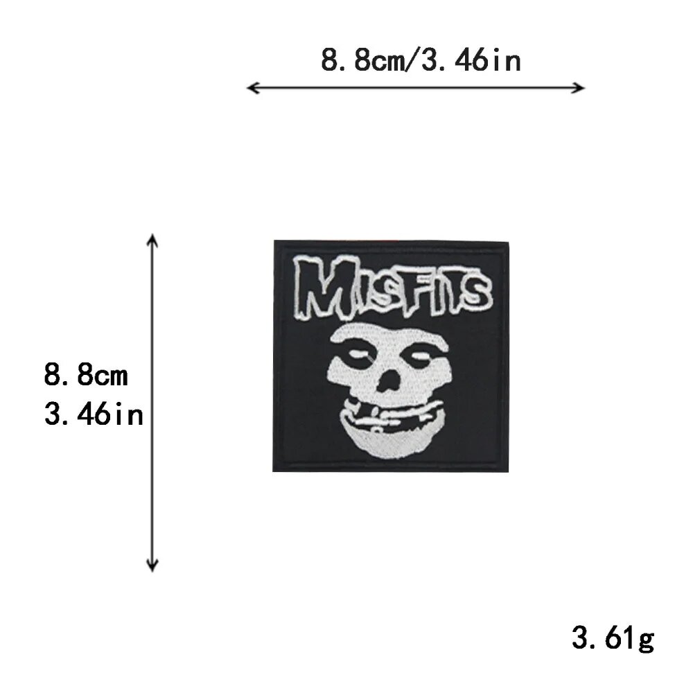 Заплатка вышитая Misfits, 8.8x8.8 см, Черный, 4844