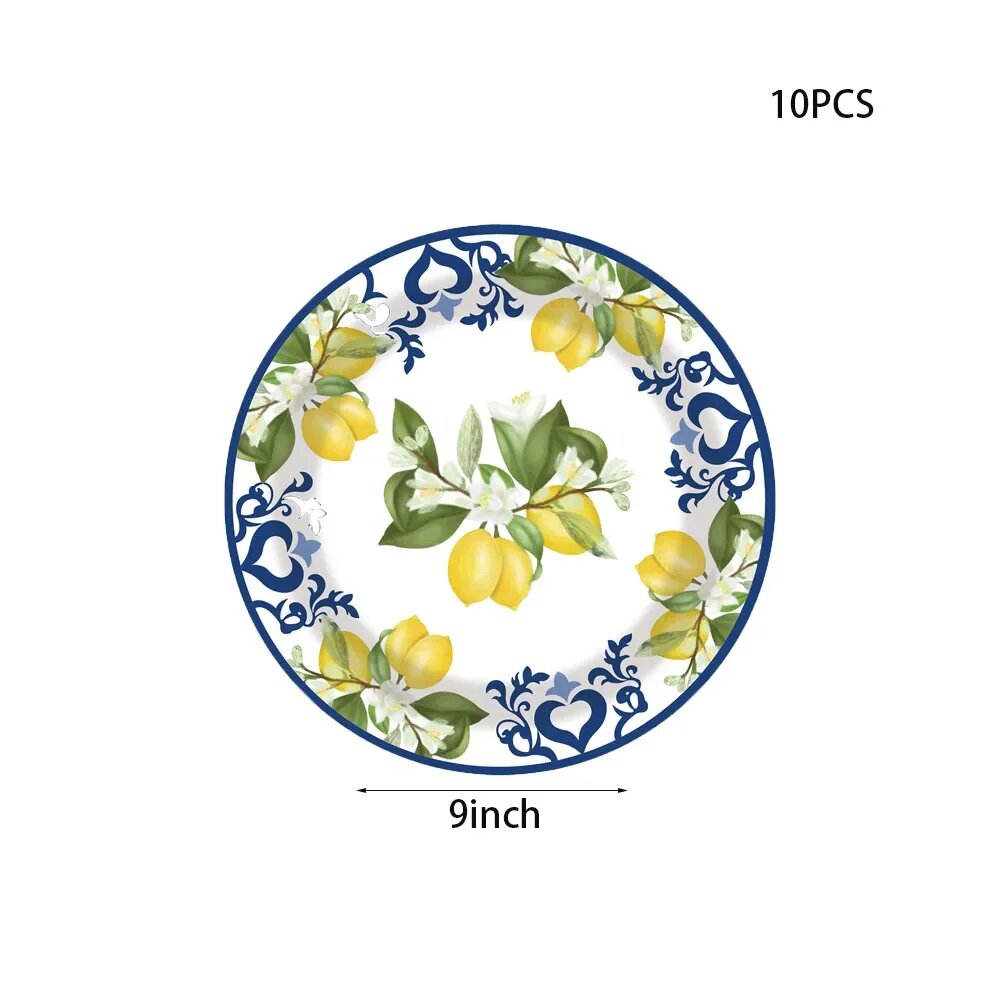 Одноразовая посуда Dolce Vita Сицилийский Лимон Бумажная 9in Plates-10PCS