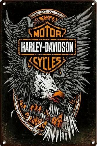 Harley Davidson, табличка металлическая, постер на стену табличка металлическая, постер на стену30x20cm