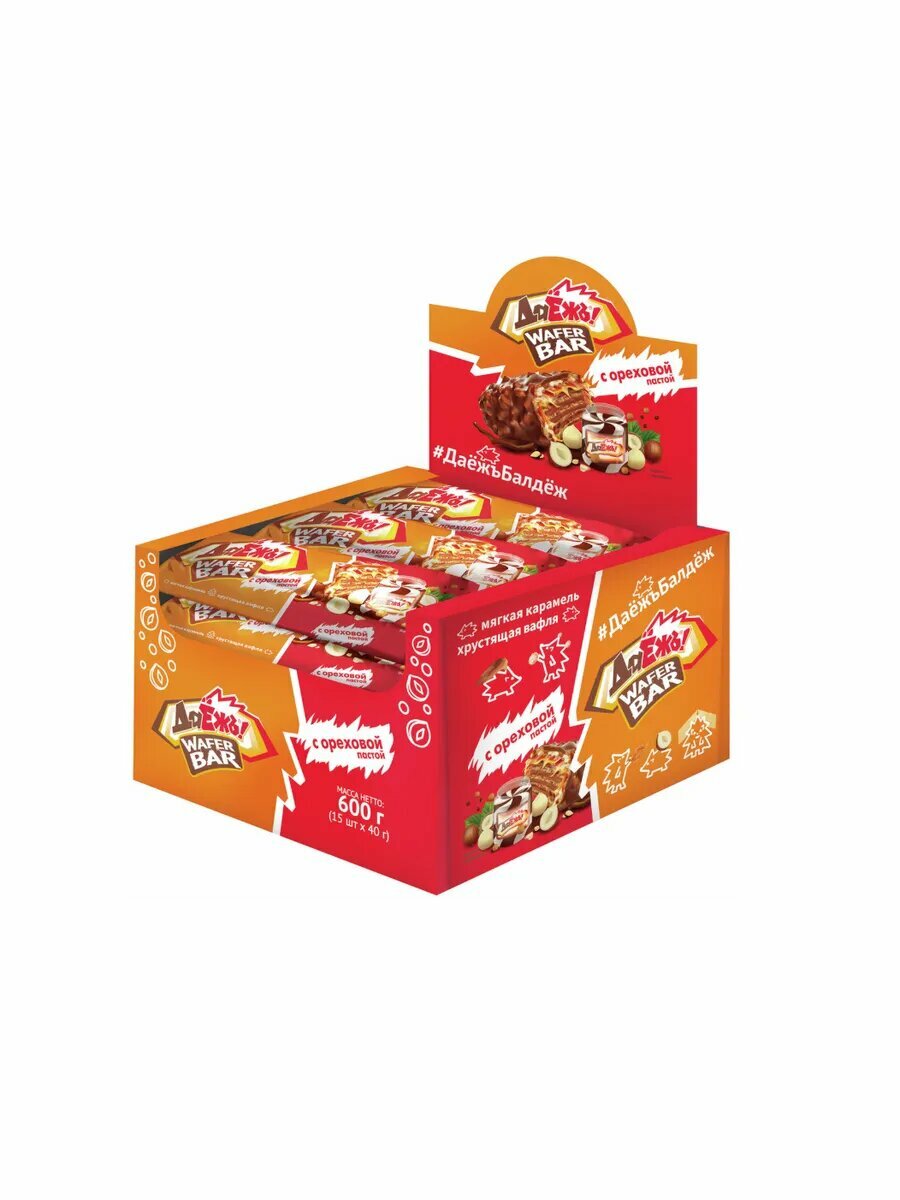ESSEN Конфеты Даёжъ с ореховой пастой, 40 г, 15 шт