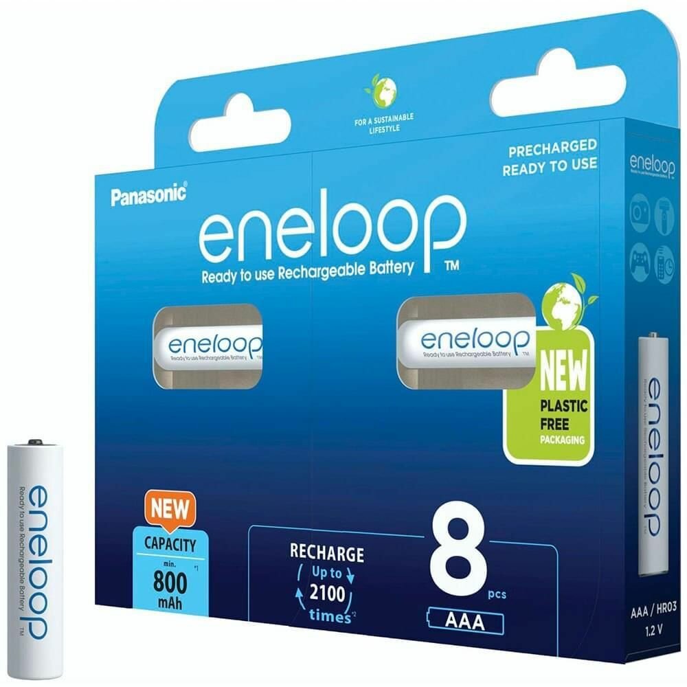Аккумулятор Panasonic AAA Eneloop 800mAh BL8 BK-4MCDE/8BE, 8шт.