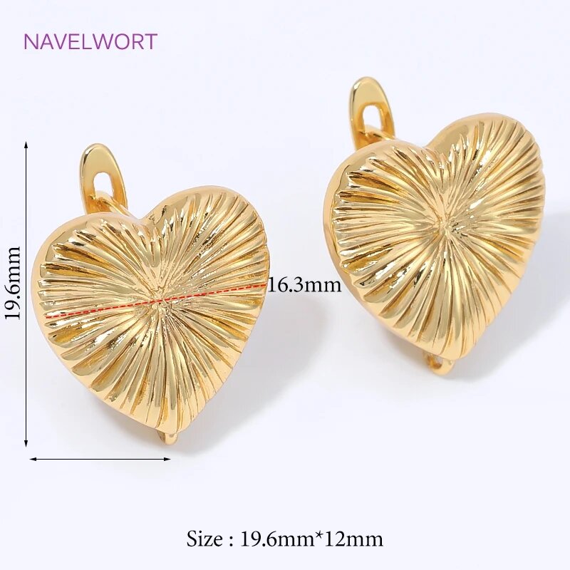 NAVELWORT Позолоченные латунные швензы с цирконием 2/4 шт 4 pieces, Желтый, 18K Gold Plated