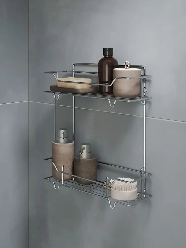 Полка двухъярусная Milardo Грид (Grid) GRICS2CM44 прямая проволока стальная хром