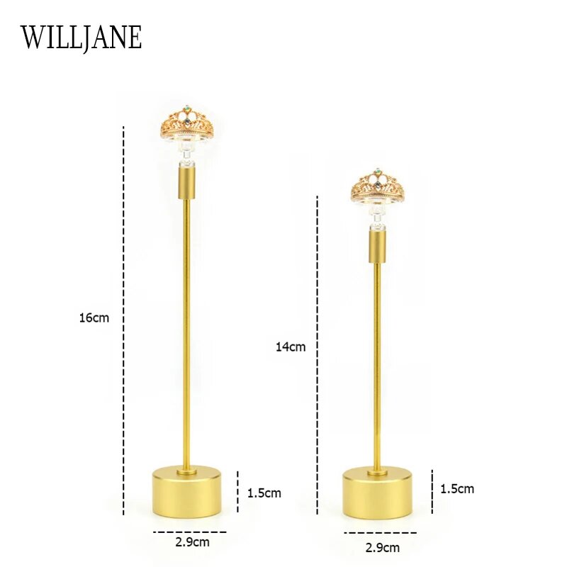 Настольная лампа WILLJANE, 16см, 14см, Gold