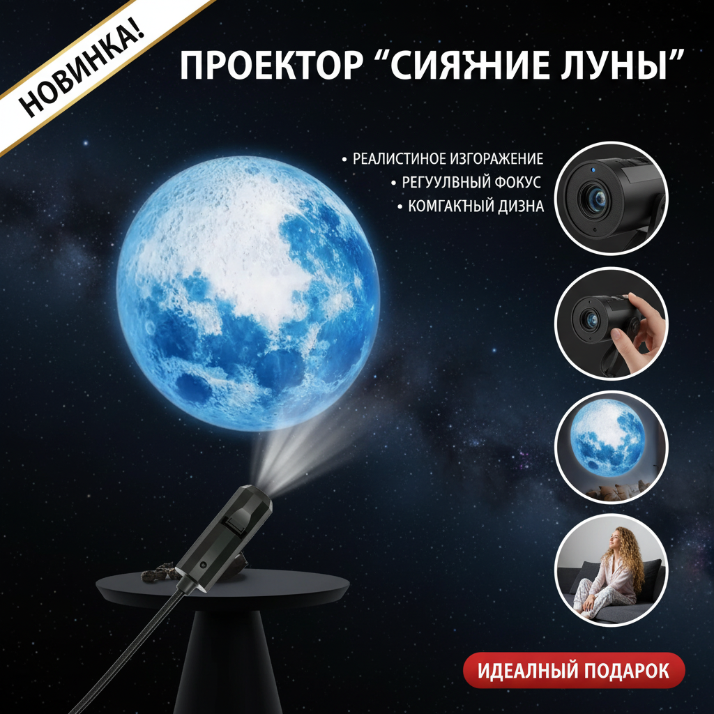 USB проектор ночник Луна-Земля с 10 планетарными узорами для спальни и детской