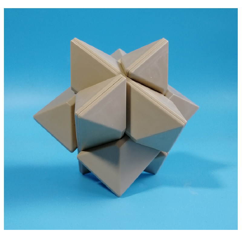 Деревянный головоломка-замок Октагон с инструкцией, 7.2x7.2x7.2см, творческий подарок для взрослых
