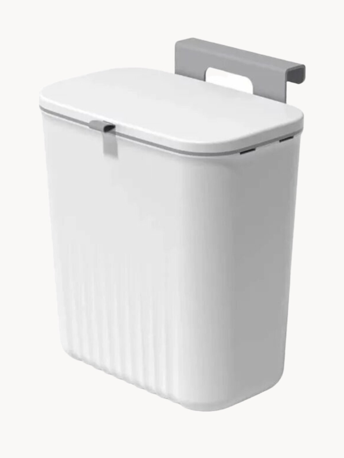 Мусорное ведро Forest Club, 9 литров, подвесное, с крышкой, белый, 1 штука
