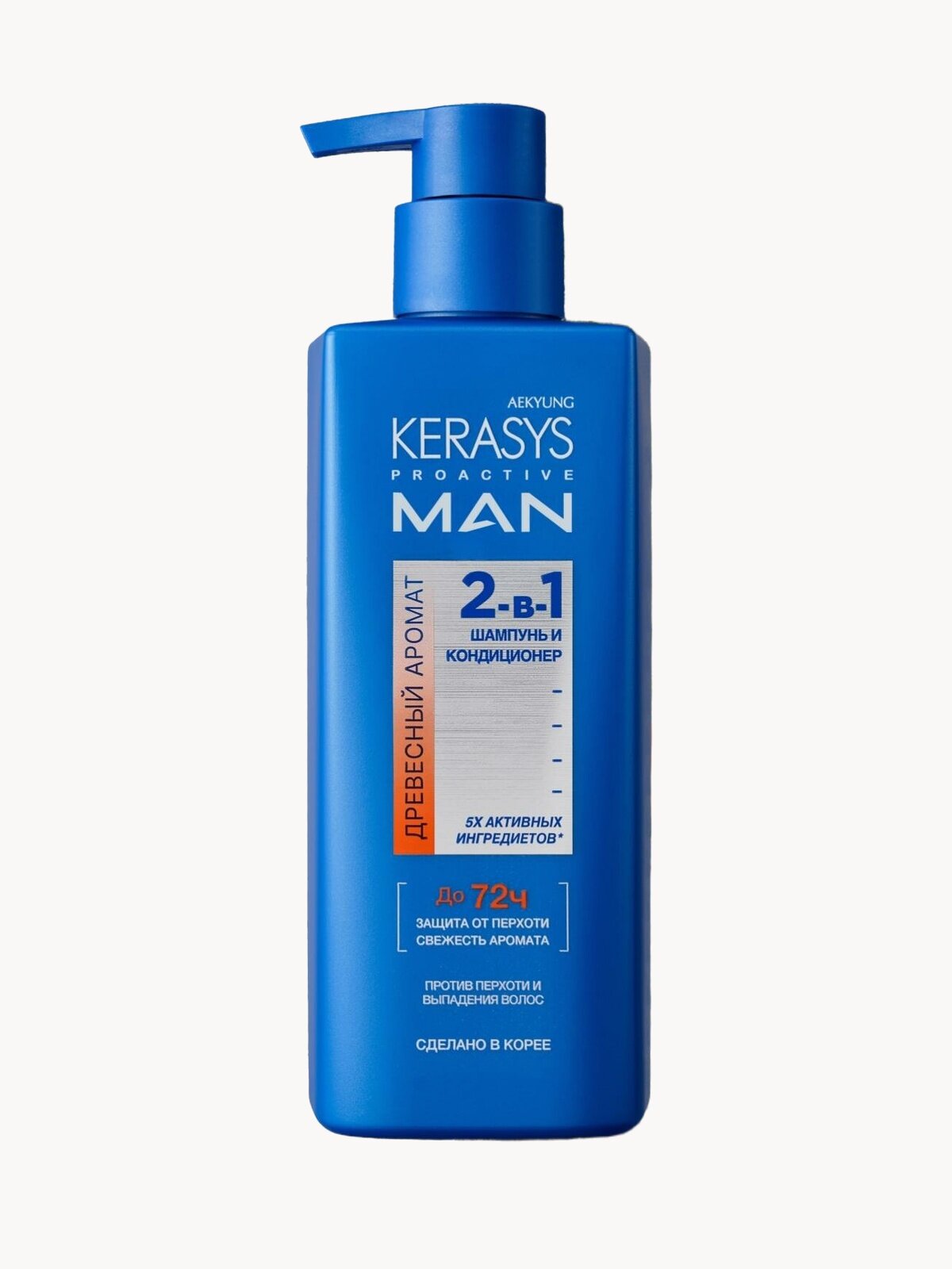Kerasys Шампунь мужской для волос от перхоти Древесный аромат, 400 мл, Корея