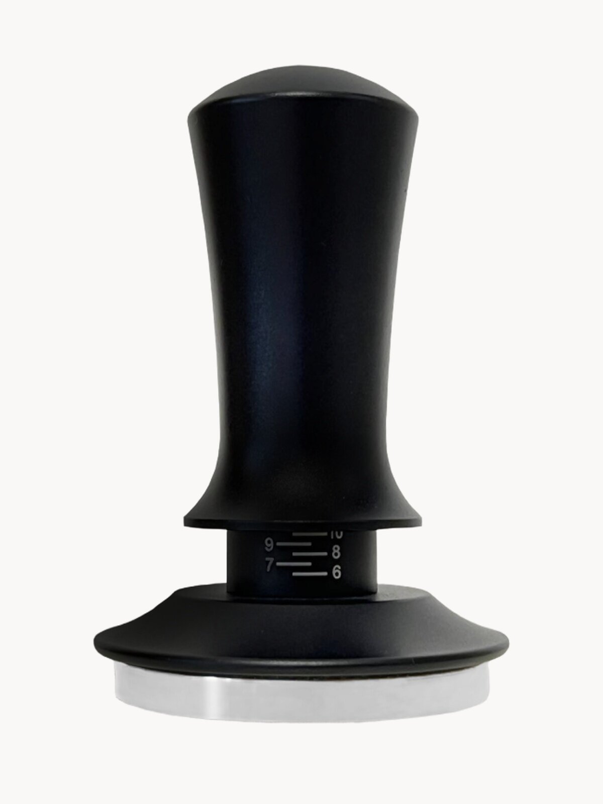 Темпер для кофе 58мм, для рожковых кофемашин, нажимной механизм, металл, черный