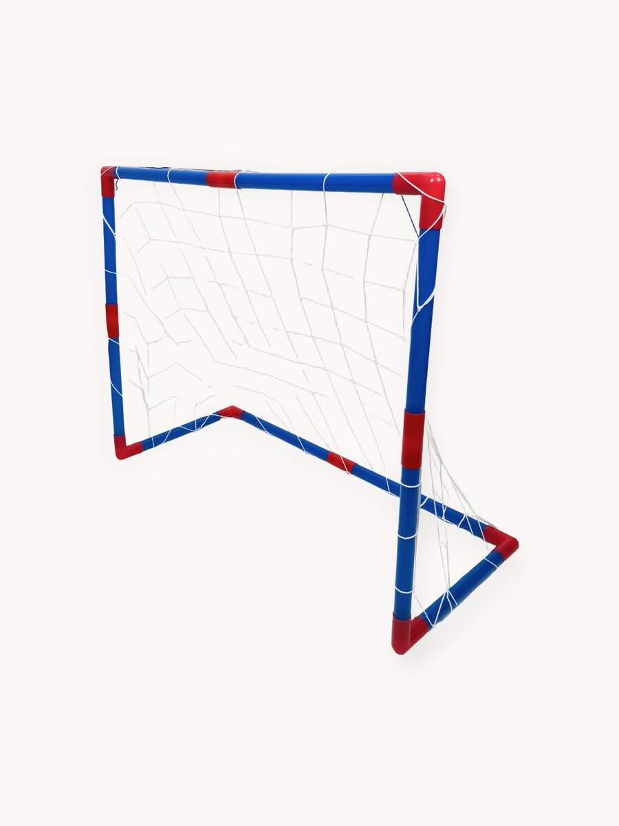 Складные футбольные ворота 90 х 38 х 72 см с сеткой для детей для улицы, в комплекте надувной мяч футбольный, насос