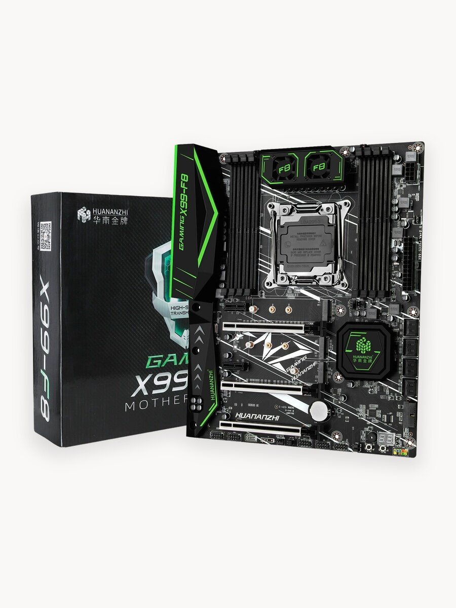Материнская плата LGA 2011-3 HUANANZHI X99-F8 8хDDR4 2400 МГц 2 x M2 Nvme, АТХ, новая