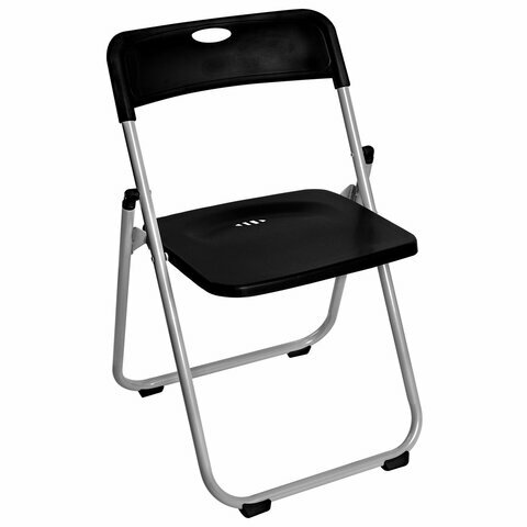 Стул складной BRABIX Golf Lite CF-017 , серебристый каркас, пластик чёрный, 532895
