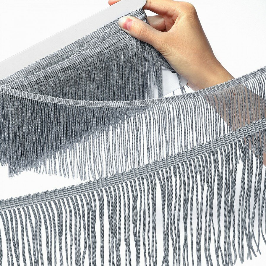 Бахрома отделочная TBY 15 см цв. серебро уп.4,5м