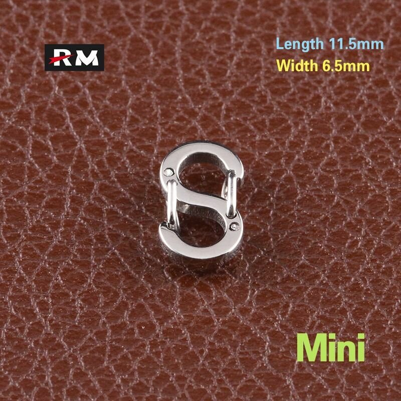 Пряжка для регулировки длины цепочки сумки, мини-карабин из нержавеющей стали 316, укорачивающая фурнитура, универсальный ремешочный зажим, компактная пряжка для ремня, карабин для сумки и брелока, стильная металлическая деталь