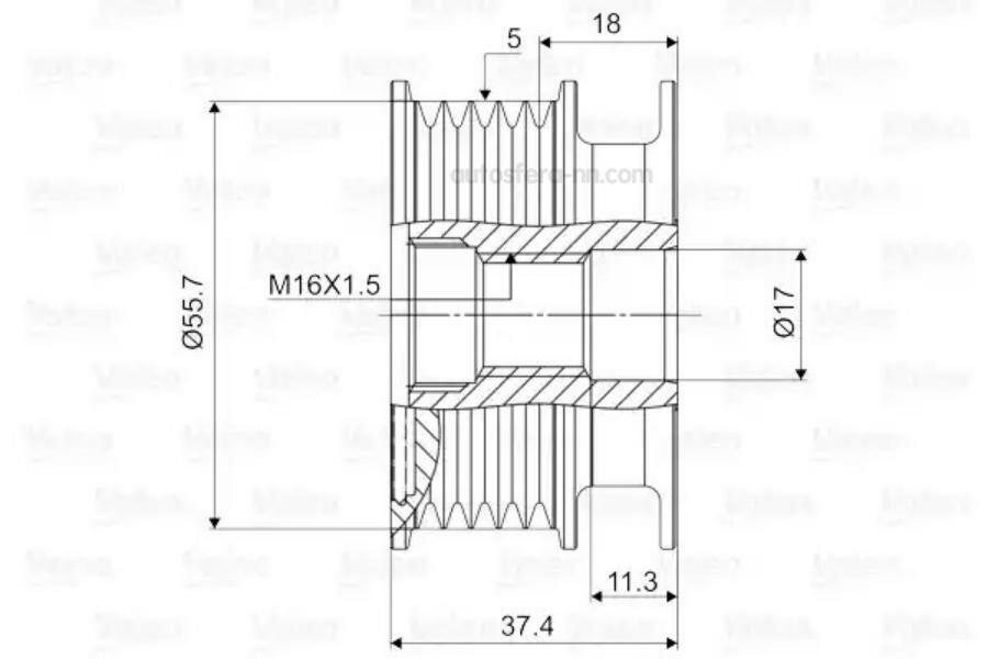 VALEO 588035 Обгонный шкив генератора SEAT AROSA, VW LUPO, POLO