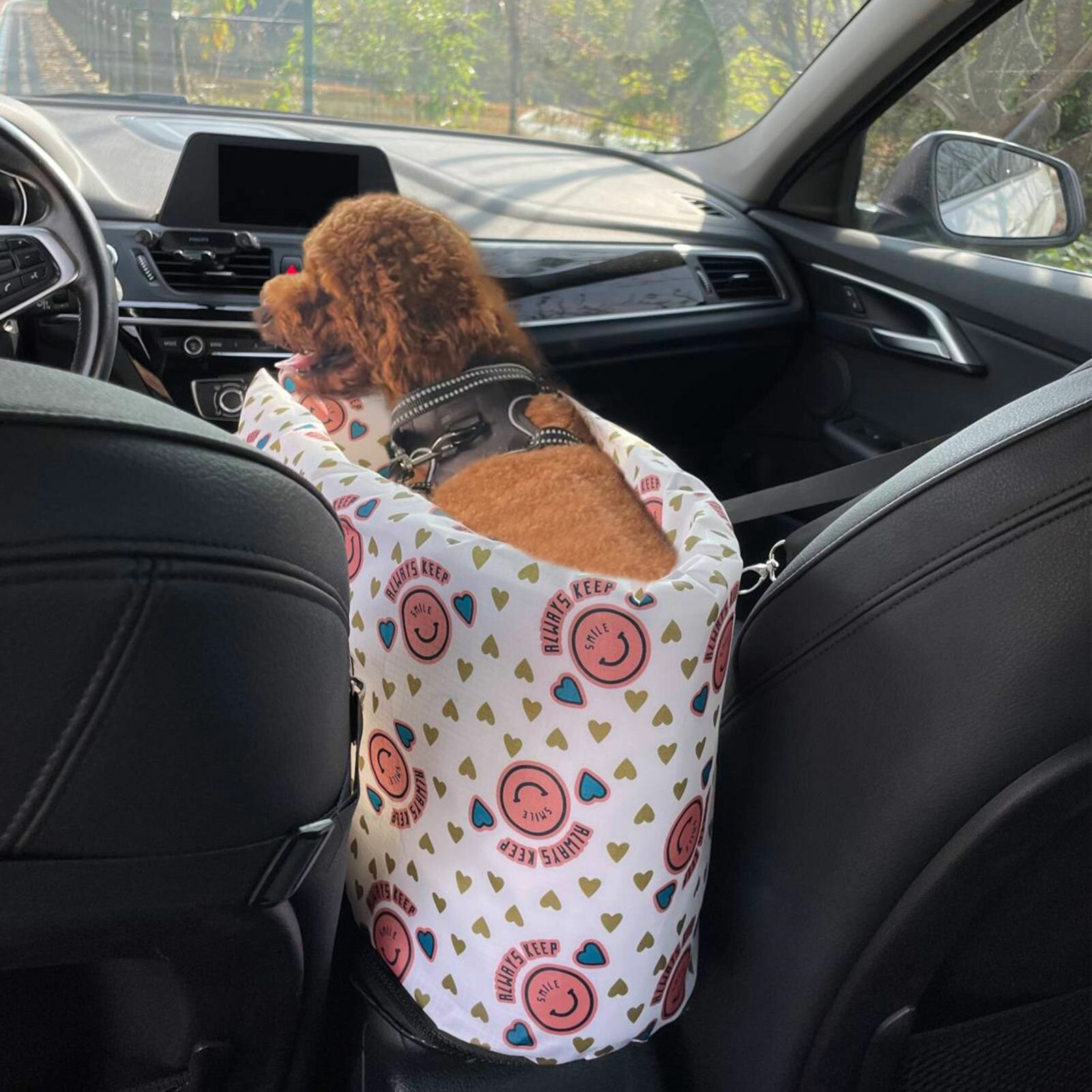 Собачье автомобильное кресло с отстегивающимся подлокотником и мягким наполнителем, переносная сумка для собак и кошек до 6,5 кг