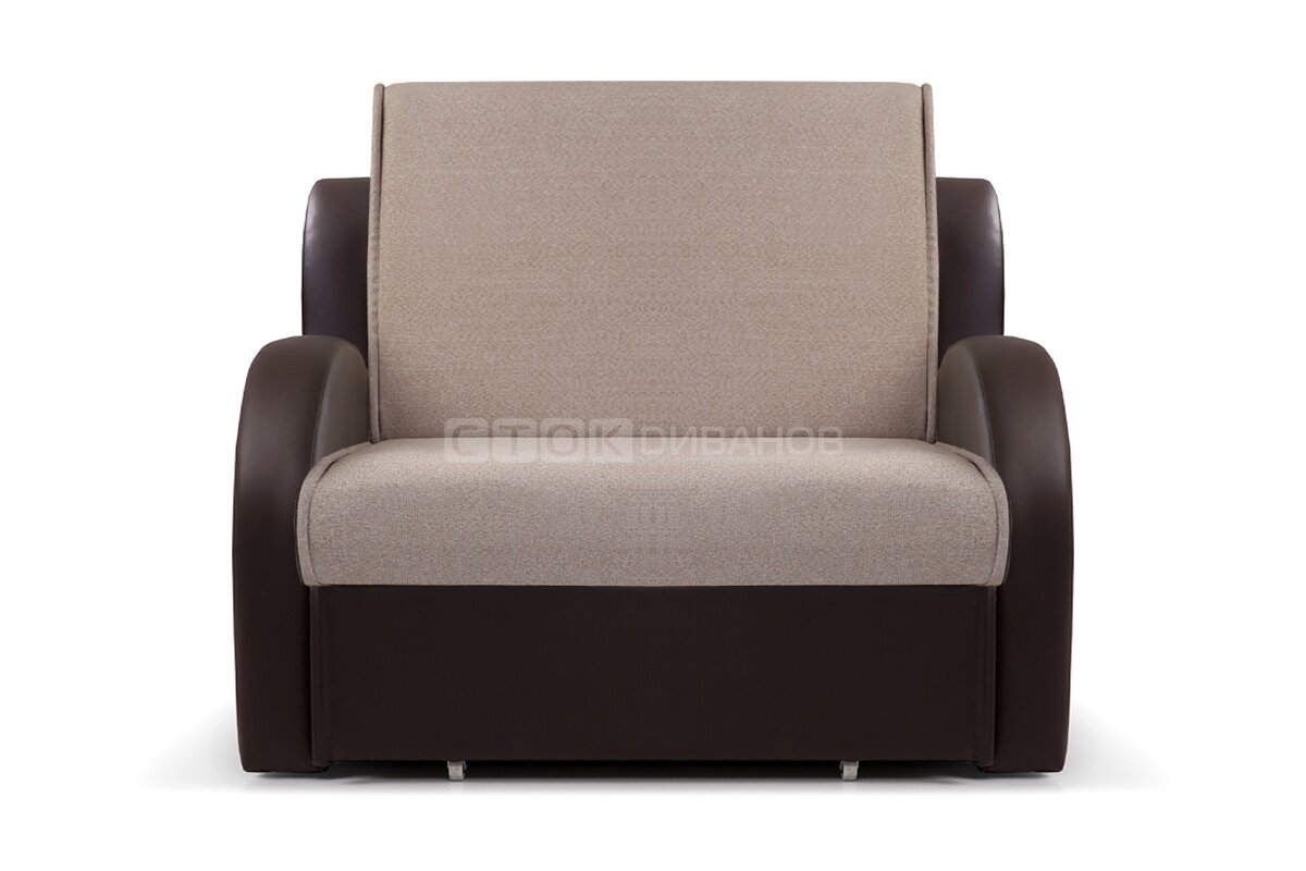 Кресло-кровать Сток Диванов Прайм Beige бежевый/коричневый 96 см, механизм аккордеон