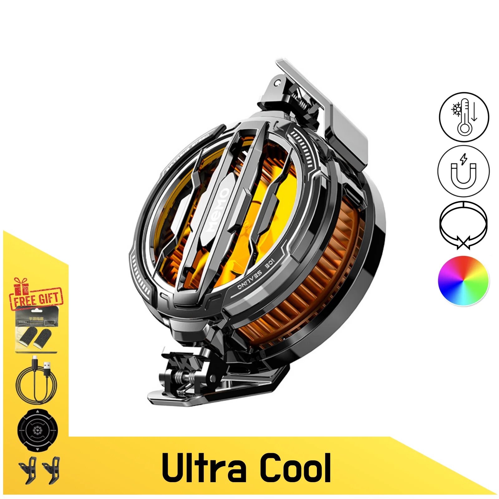 MEMO CX07, магнитный/клипса полупроводниковый охлаждающий вентилятор, сверхтихий и портативный кулер для телефона, ледогенератор