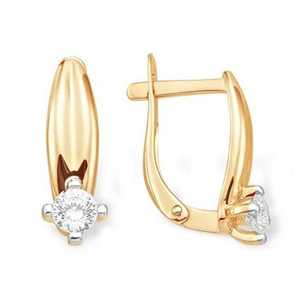 Серьги JEWELIN, красное золото, 585 проба, фианит