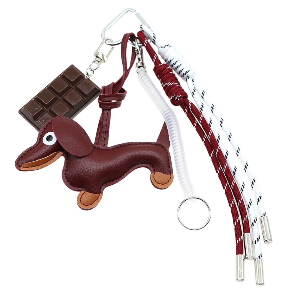 Брелок Для Ключей С Шоколадной Сумкой В Виде Таксы-Красное вино-Шоколад