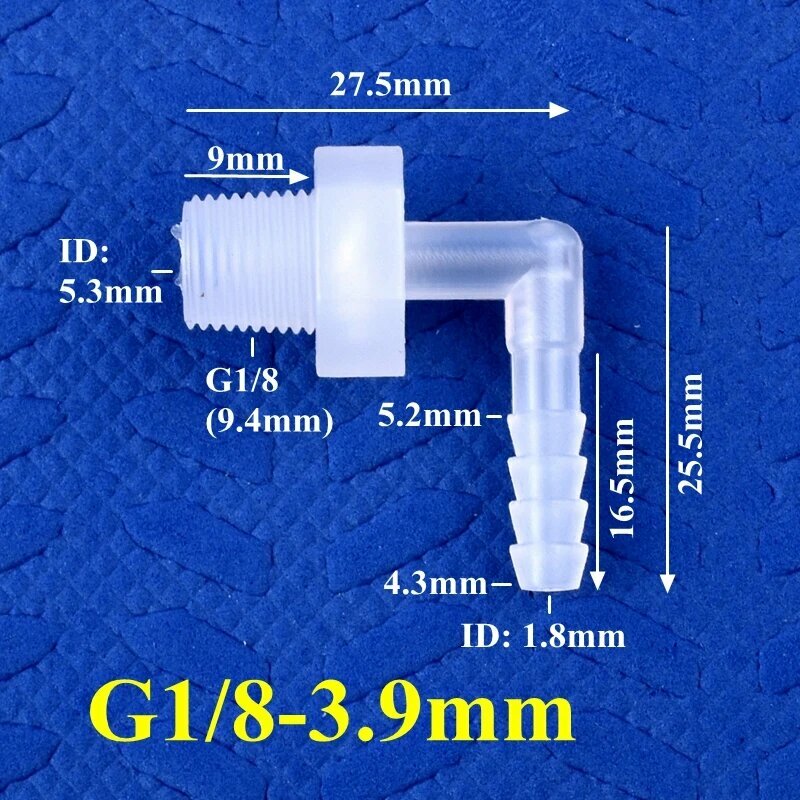 SgooHan пищевой полипропилен пагода локтевой соединитель G1/8~3/8 Синий, G1I8-3.9mm, 20 Pieces
