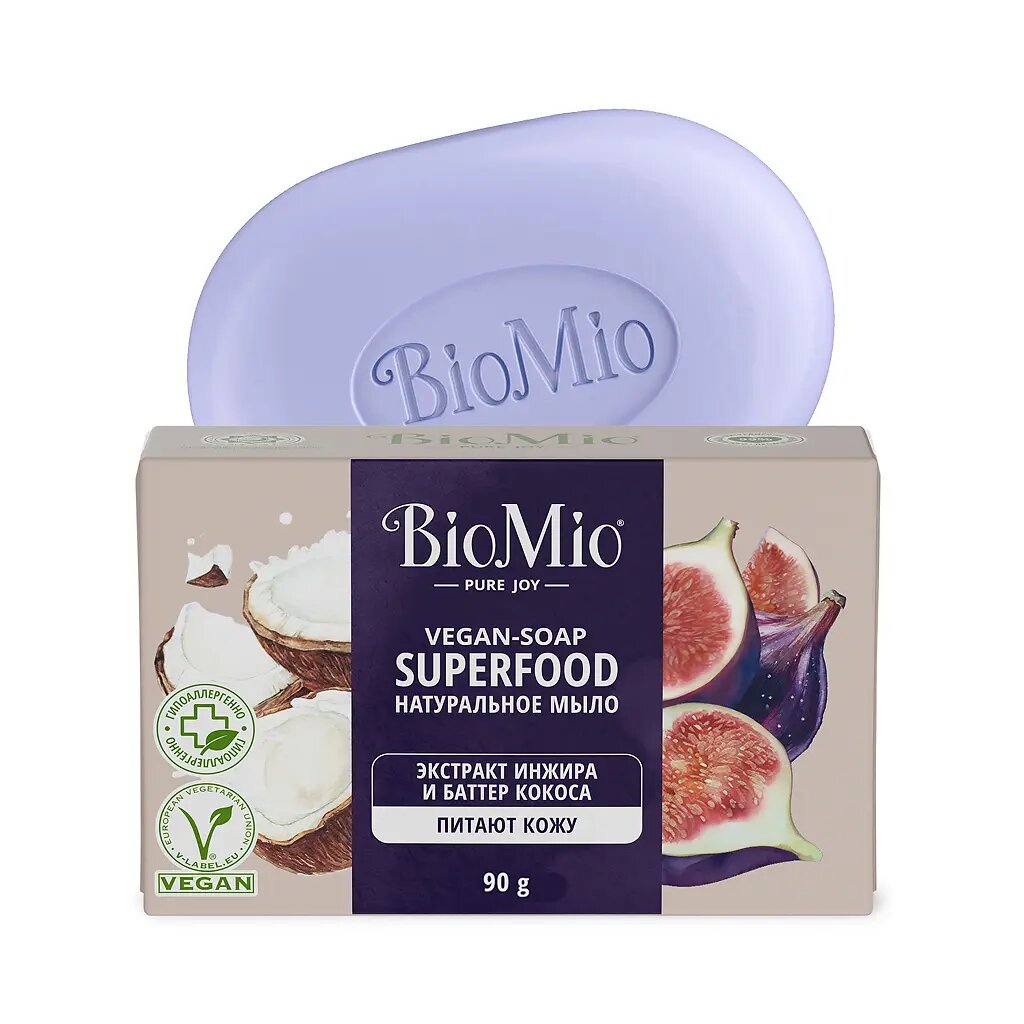 БиоМио (BioMio) Bio-Soap Натуральное мыло Инжир и Кокос 90 г 1 шт
