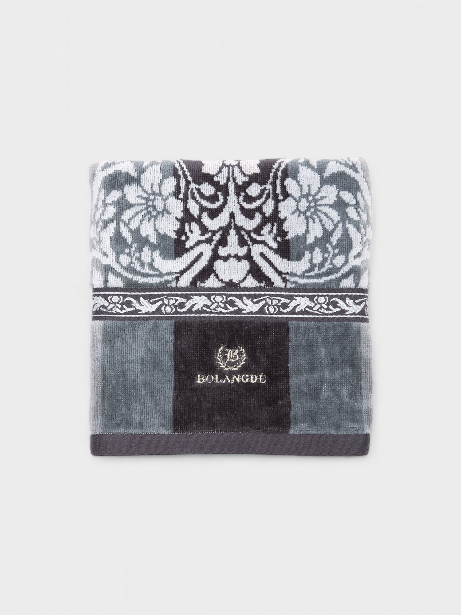 Полотенце Bolangde "Арабеска", для рук, 34х78 см, хлопок, серый