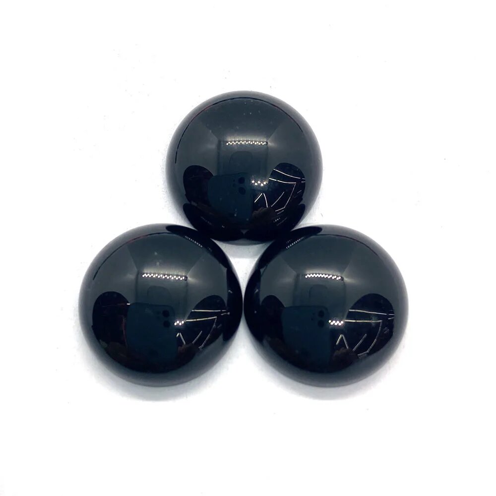 Кабошоны из натурального камня 2 шт. Черный, 10mm-2pcs, Black Agate