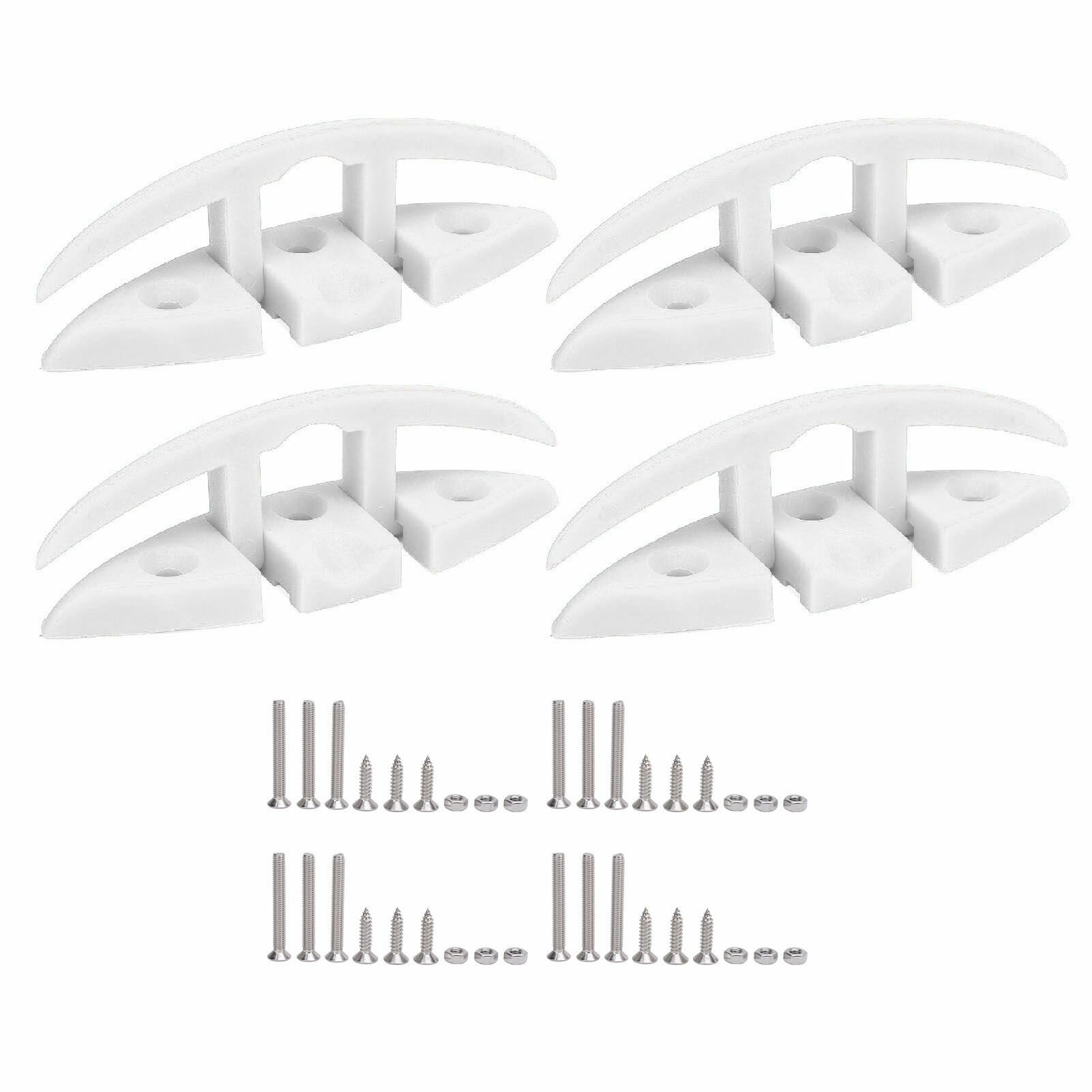 Набор из 4 складных кнехтов 5 дюймов с креплением на 3 болта, морской нейлон, для судов и яхт (включает монтажные винты)