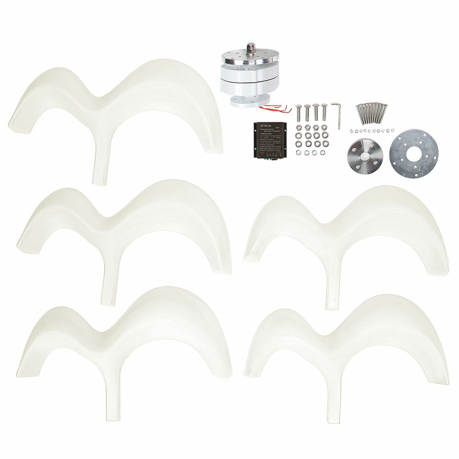 Ветрогенератор 600Вт, 5 лопастей, 48В, тыквенный тип