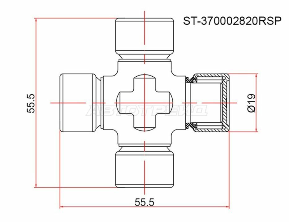 Крестовина AKRADO ST370002820RSP, для Renault Duster, из легированной стали