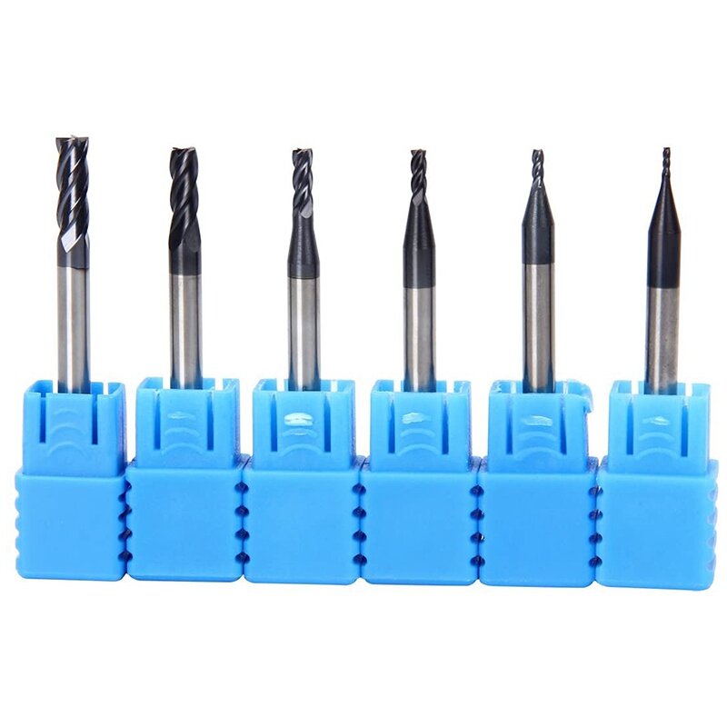 6 шт. твердосплавных концевых фрез 4-канавочный фрезерный станок с ЧПУ набор фрез аксессуары для режущего инструмента 1 мм 1,5 мм 2 мм 2,5 мм 3,5 мм 4 мм