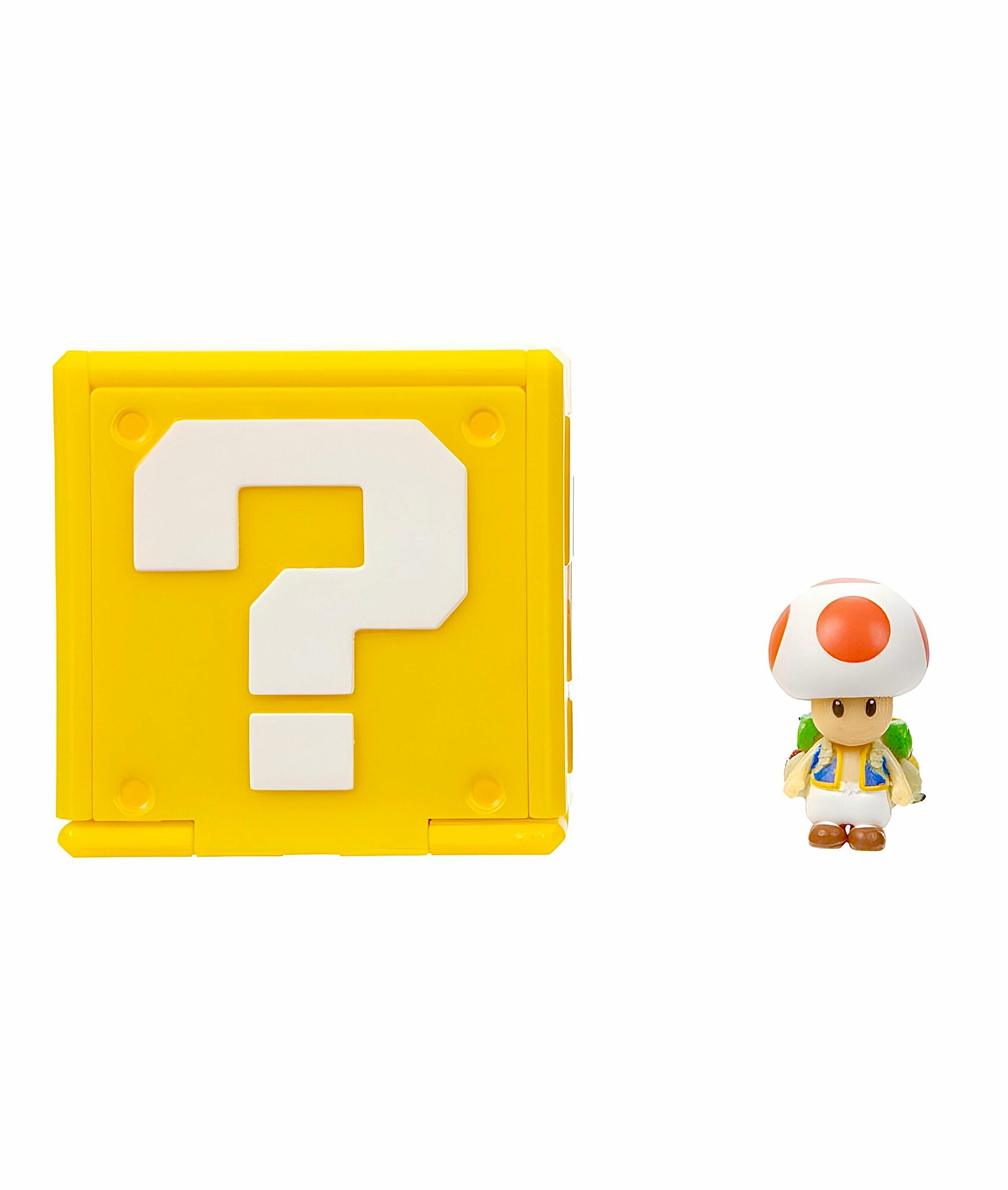 SUPER MARIO / Супер Марио Мини-фигурка Тоад 3,2 см с блоком-вопросом из фильма