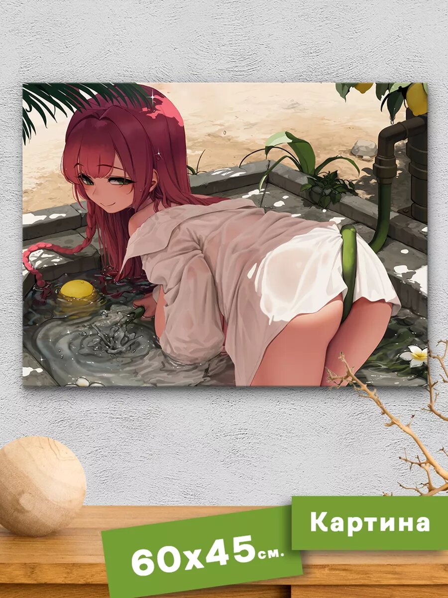Картина на стену на холсте Аниме девочка в рубашке