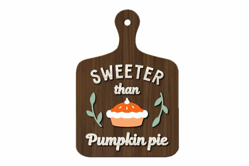 Картина многослойная деревянная, Панно, настенный декор, вывеска для кафе в Виде Кухонной доски Пирог - Окрашенная