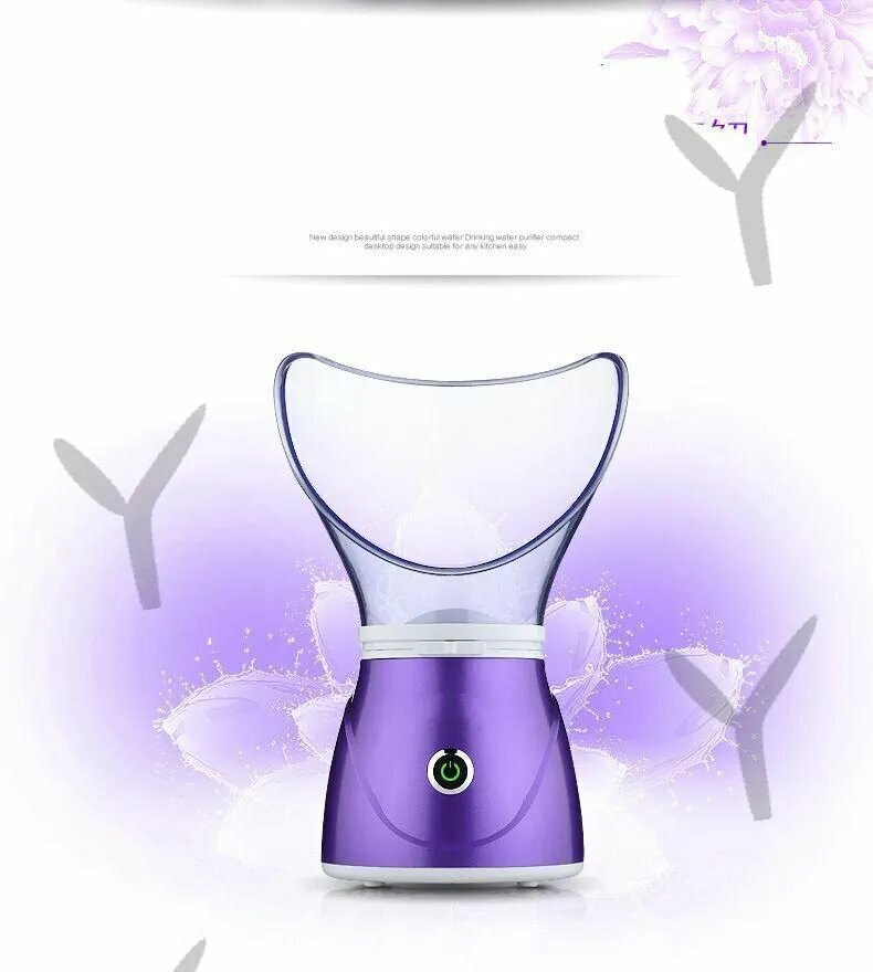 Сауна для лица "Фиалка", вапоризатор для лица, паровой ингалятор, многофункциональная, для всех типов кожи