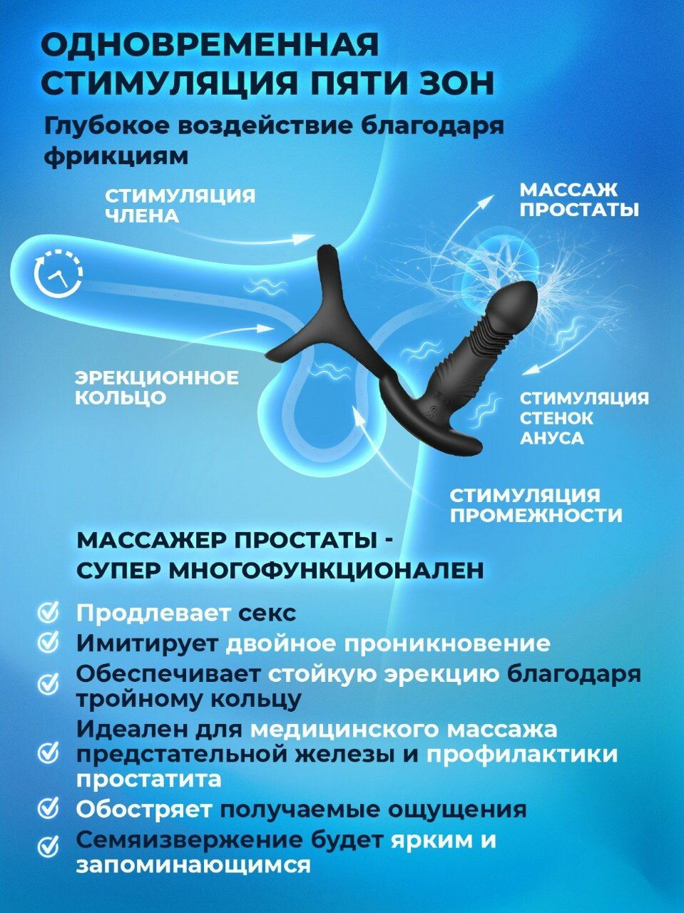 Стимулятор простаты с вибратором Массажёр Вибростимулятор 18
