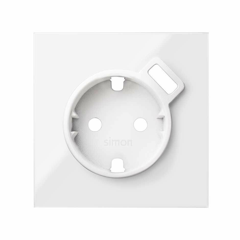 Simon 100 Белый глянец Накладка розетки Schuko с з/у USB SmartCharge, 10000049-130