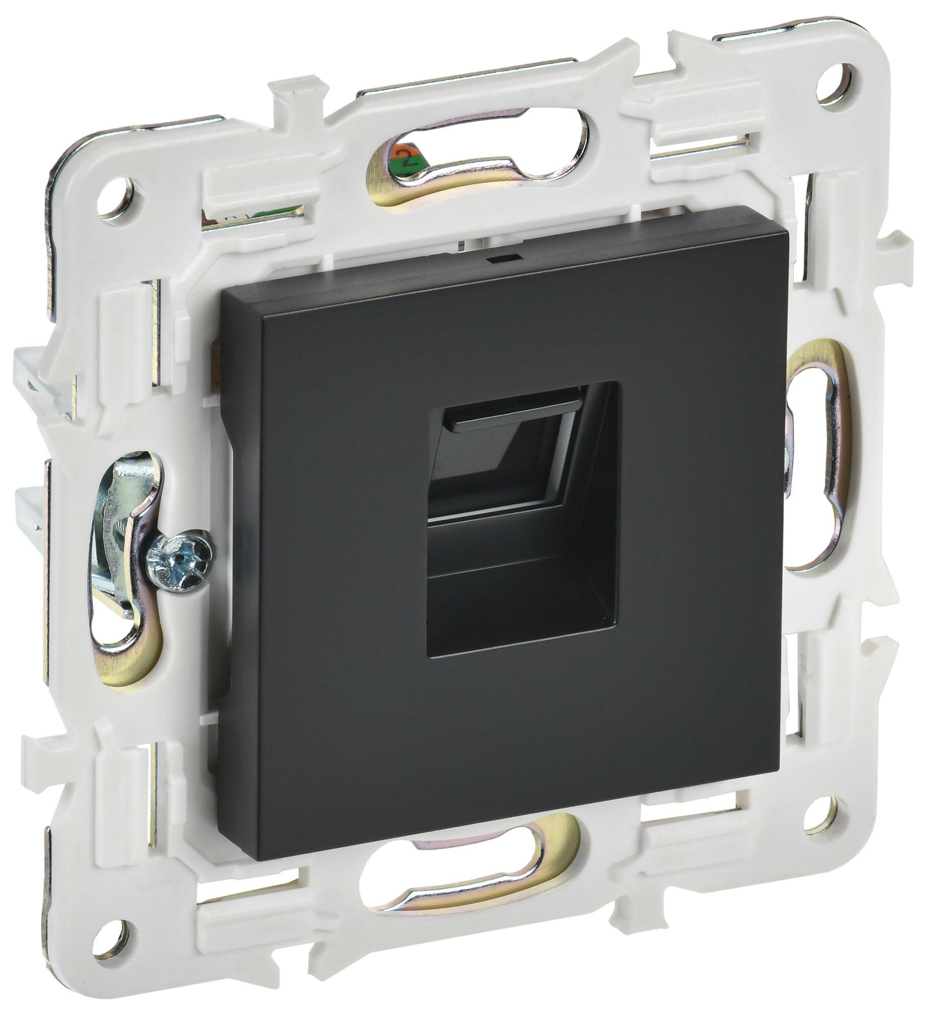 IEK SKANDY Черный Розетка компьютерная RJ45 кат.5E SK-K01Bl, SK-K10-1-K02