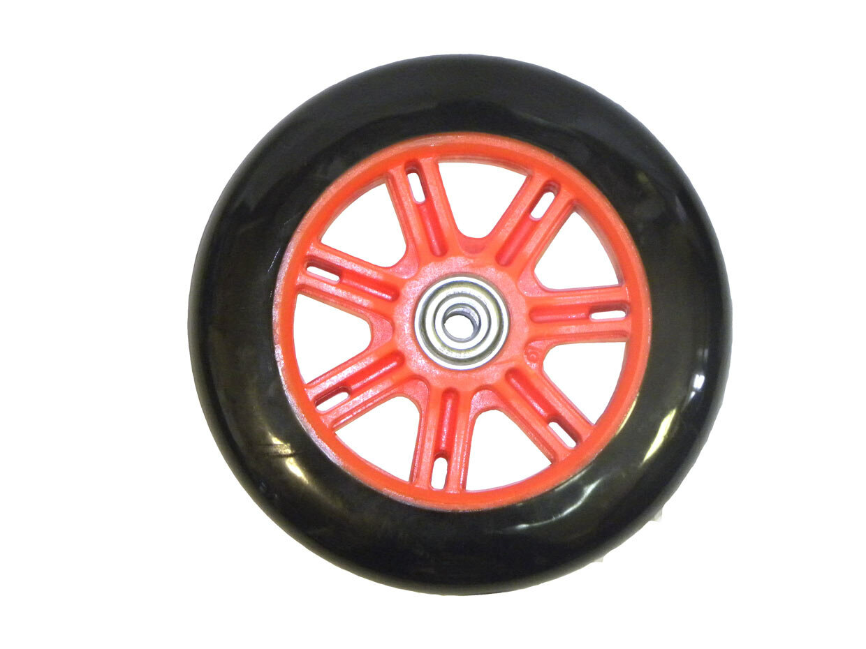 Колесо для самоката с подшипниками Explore 123мм (1шт). Черный / оранжевый